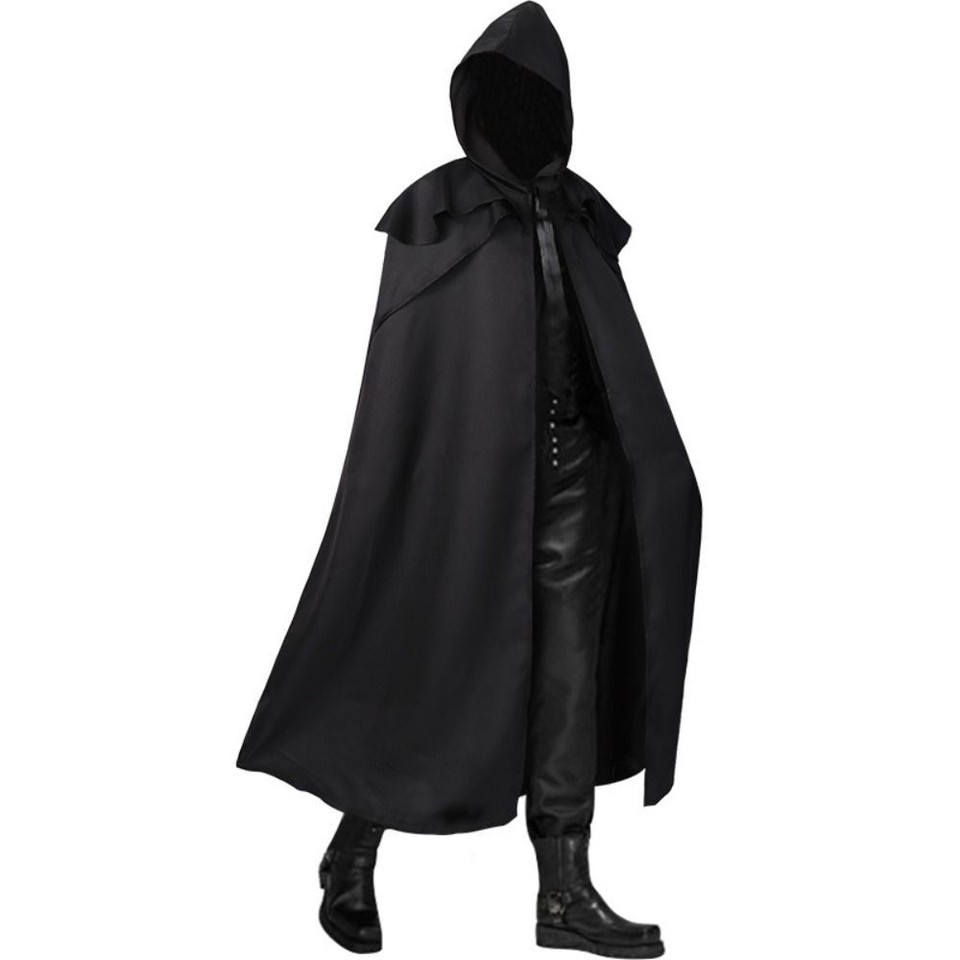 Halloween Hooded Cloak Medieval Gothic Cloak Halloween Role Playing ...