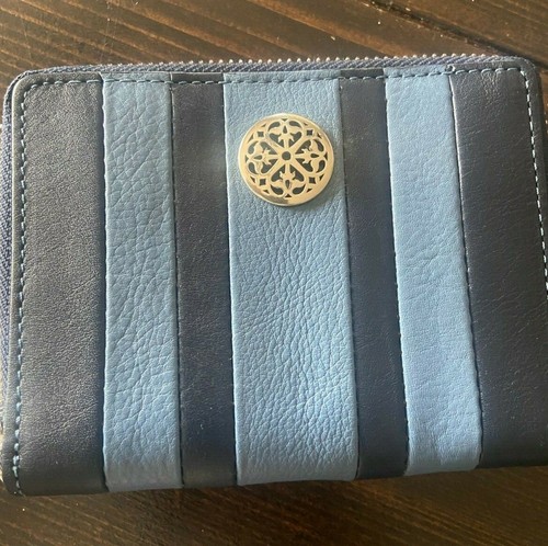 Brighton Santorini Medium Wallet, Canon Blue Ink. Zip Closure | eBay