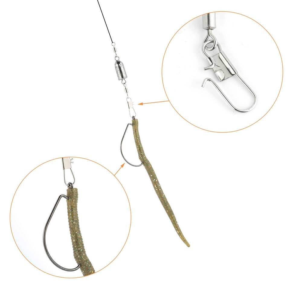 10pcs Fishing Weights Quick Rig Rolling Swivel Interlock Snap Lead 3/10 ...