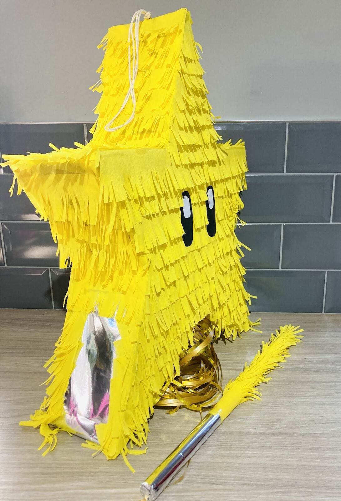 Yellow star Piñata | 40cm X 30cm | & Wooden Piñata Stick | eBay UK