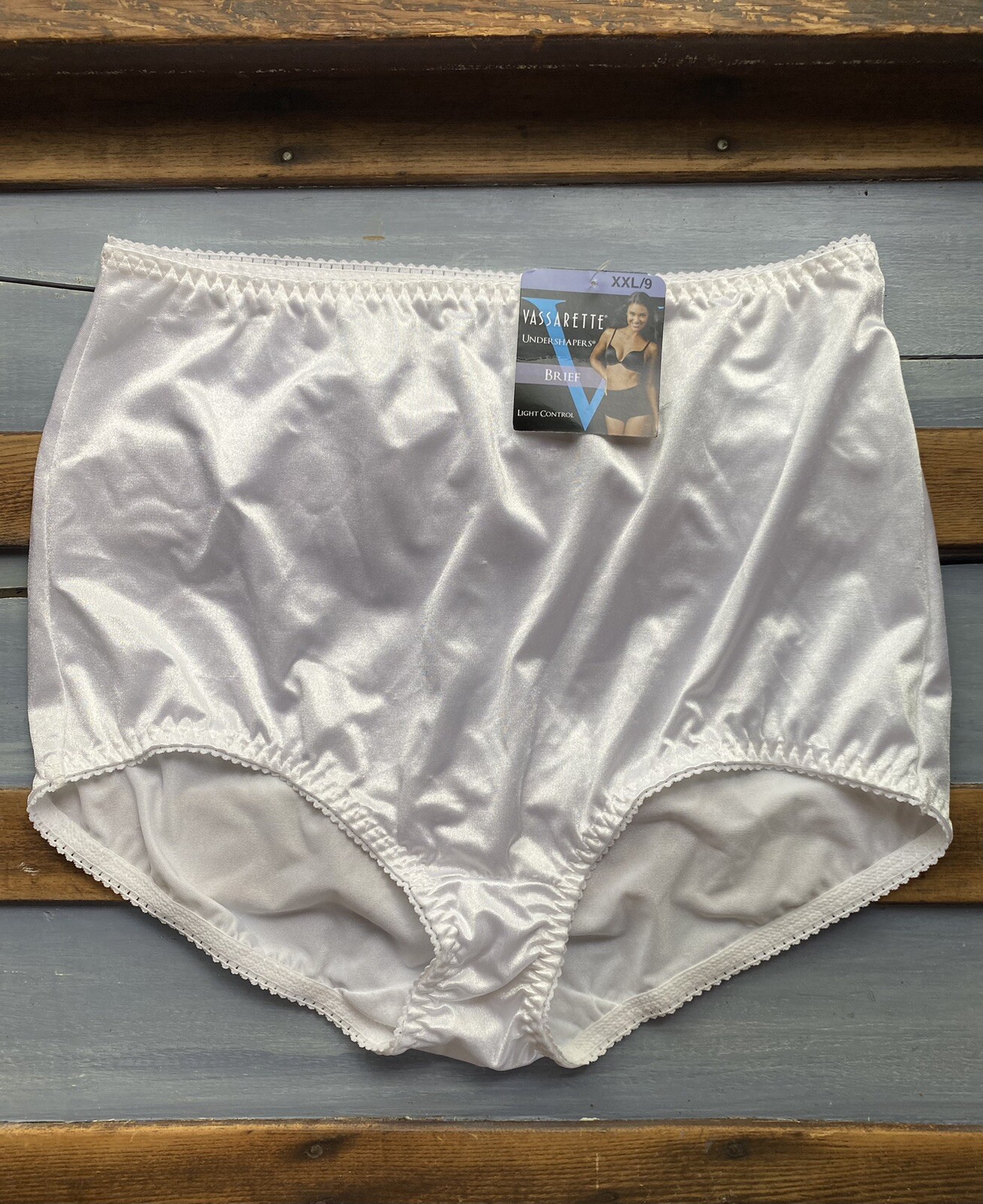 NWT Vintage Vassarette Undershapers Womens Brief Panties White Nylon ...