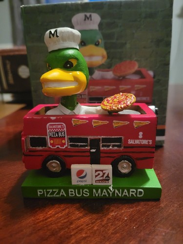 Madison Mallards Pizza Bus Maynard Mascot Bobblehead SGA 7/14/2016 Box ...