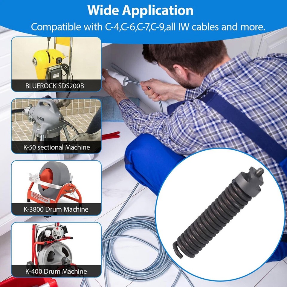 Ridgid 91037 3/8" Drain Cleaning Repair End for Integral Wound Solid ...