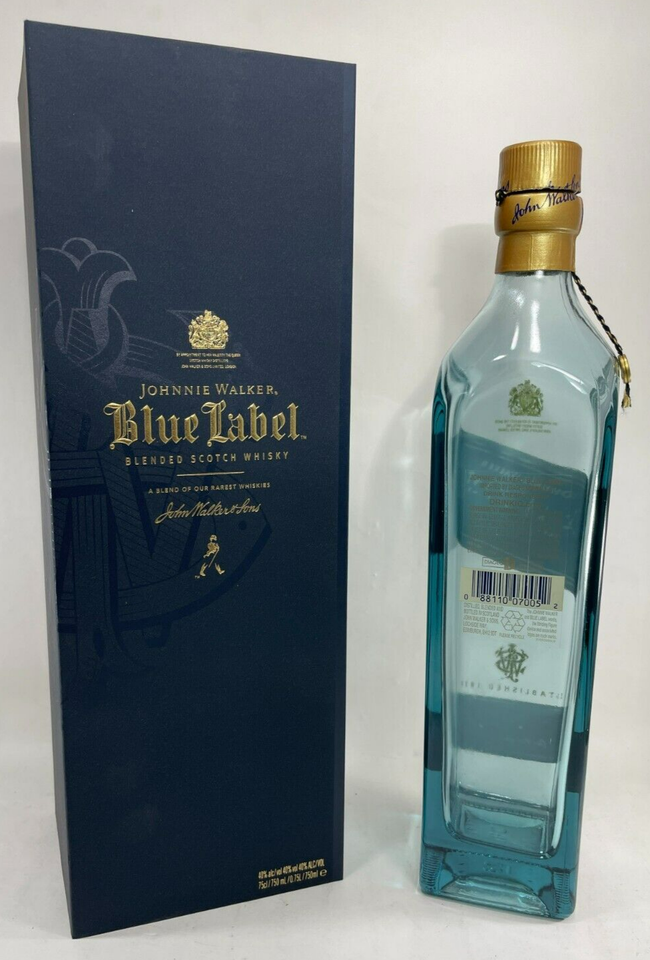 Johnnie Walker - Blue Label - 750 ml. Whisky Empty Glass Bottle with ...