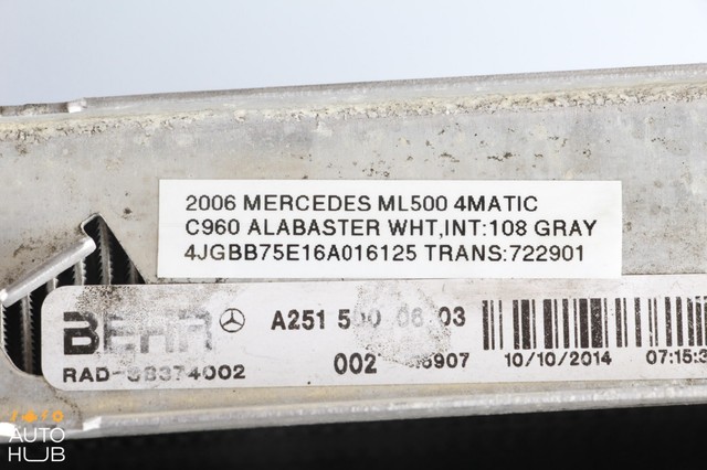 06-10 Mercedes W164 ML500 GL550 Cooling Radiator AC A/C Condensor ...