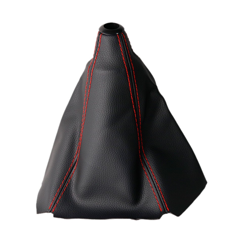 JDM Recaro PVC Leather Universal Manual Gear Shift Knob Boot Cover Red ...