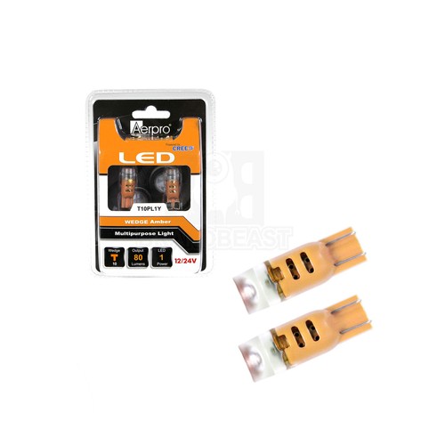 Aerpro T10PL1Y 1x Cree SMD T10 Wedge + Diffuser - Amber | eBay