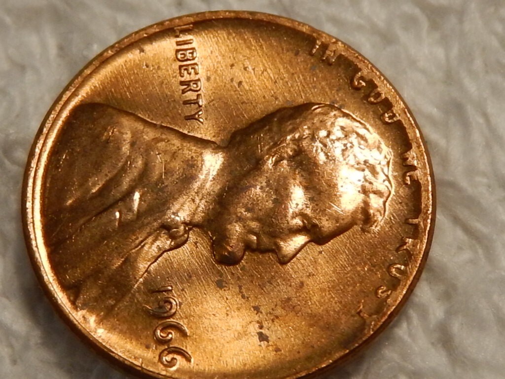 1966 Lincoln penny ERROR - no mint mark IN GOD WE TRUST and "L" on rim ...