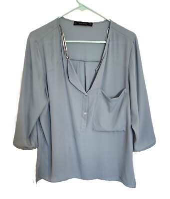 Zara Basics Women’s Blouse Aqua Size L – Effortlessly Chic! | eBay