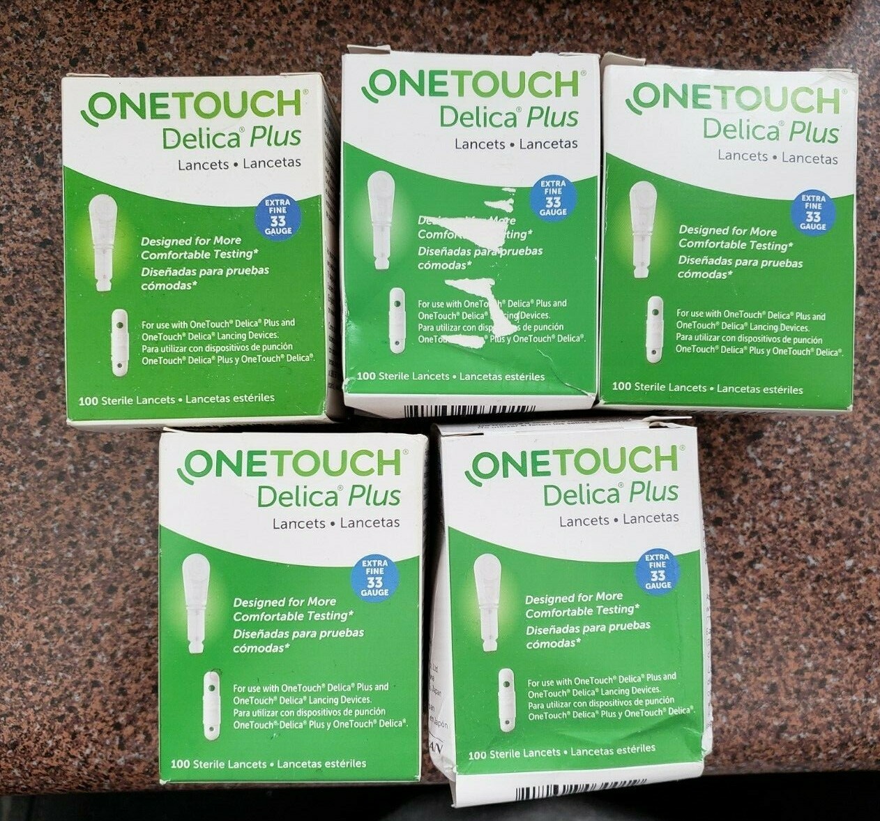 500 One Touch DELICA PLUS Lancets 33g NIB Exp 2025 or later (5 boxes of ...