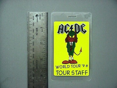 AC/DC backstage pass Laminated Authentic World Tour '96 Tour Staff ...