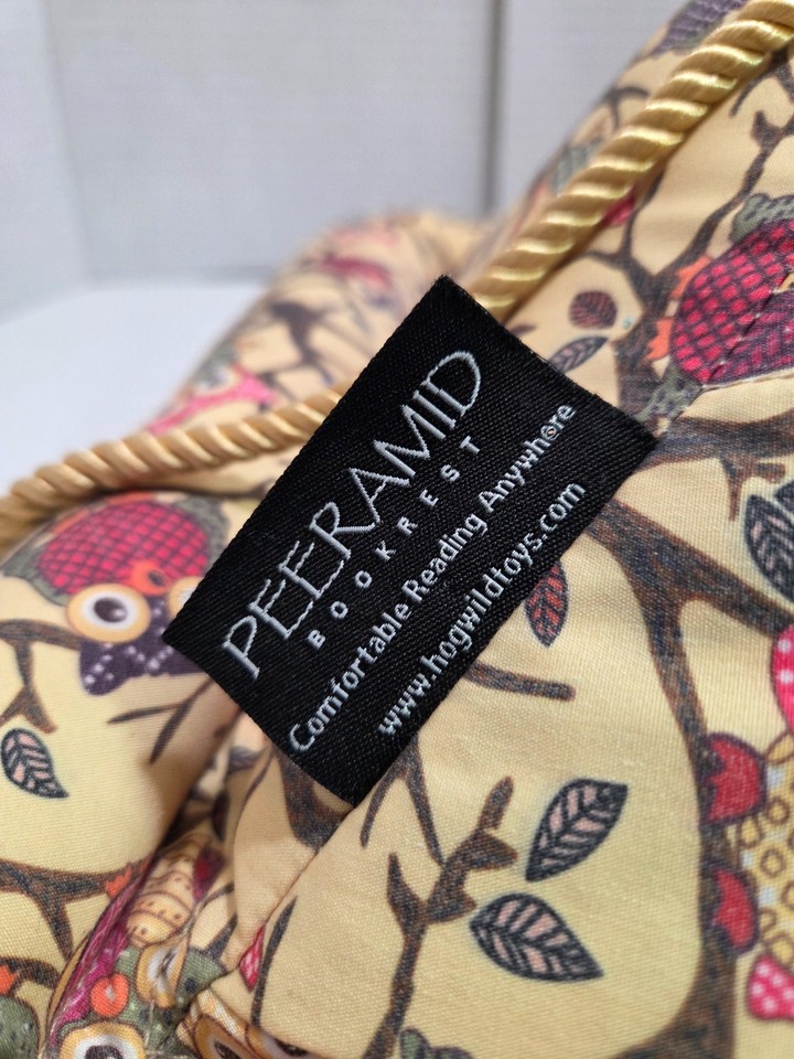 Peeramid Bookrest Pillow Holds Phone Tablet Book Pockets Owls Print | eBay