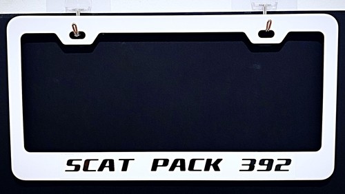 Scat Pack 392 White Metal License Plate Frame | eBay