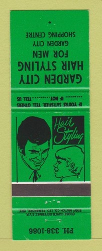 Matchbook Cover - Garden City Hair Styling for Men Garden City Canada ...