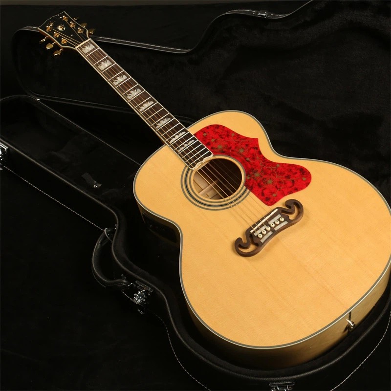 Factory Natural J-200 Solid Top Acoustic Electric Guitars Rosewood ...