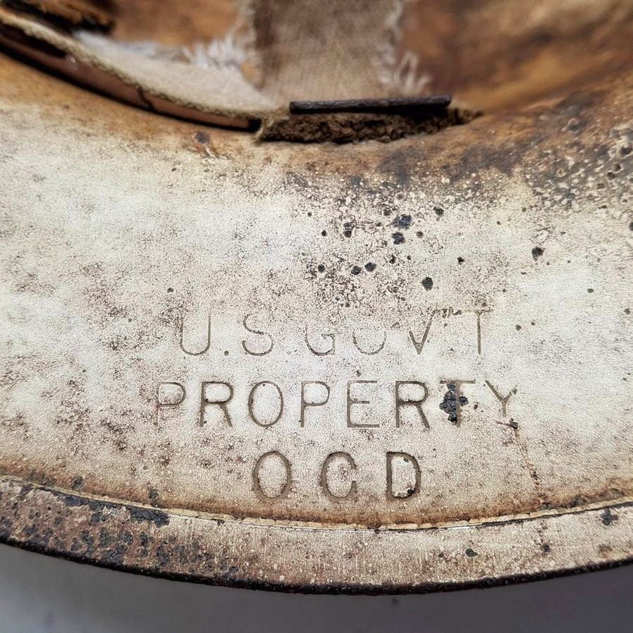 Vintage US Gov't Civil Defense Metal Air Raid Warden Helmet Hard Hat | eBay