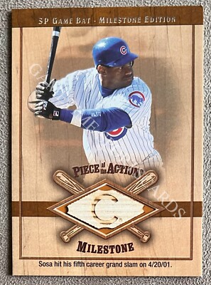 Sammy Sosa 2001 SP Game Bat Milestone Piece of the Action Relic #M-SS ...