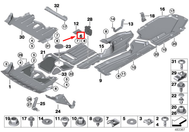 Genuine BMW Underfloor Coating Center 517520 51757158386 for sale ...