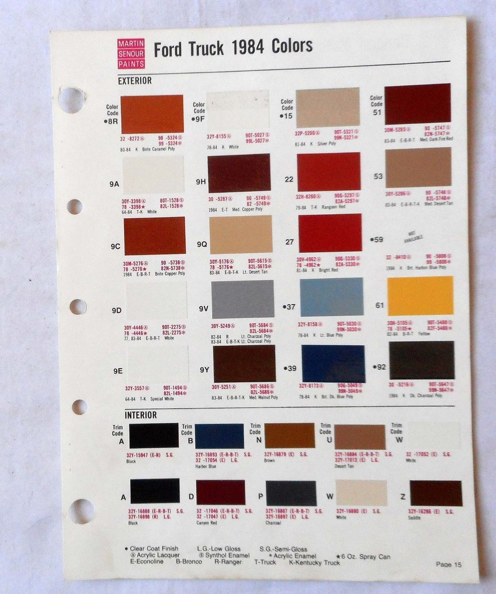 1929 Ford Model A Color Chart Pdf - Infoupdate.org