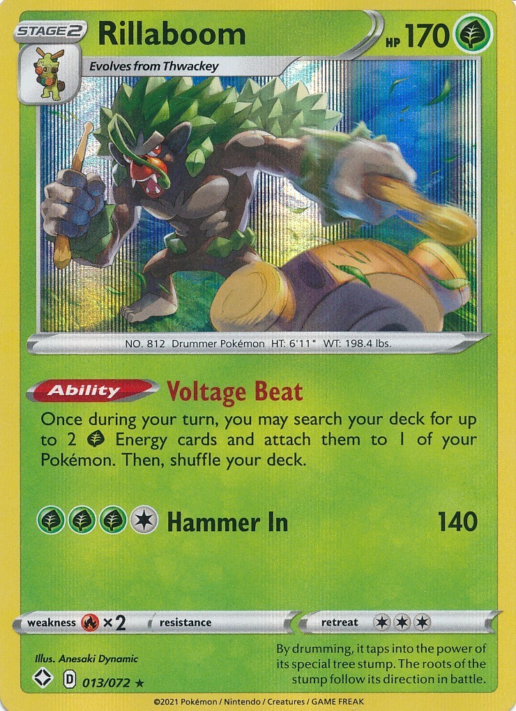 Pokemon TCG Foil Card Rillaboom #13 A1428 | eBay