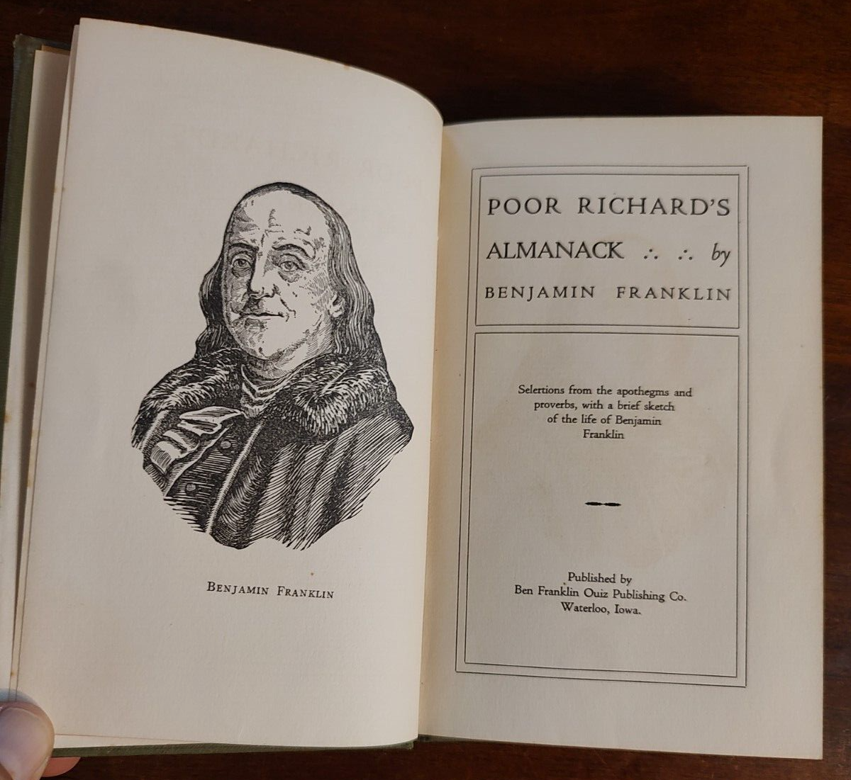Poor Richard's Almanack-Benjamin Franklin, 1914 Book 4 1/4" x 6 1/4 ...
