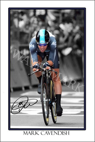 Mark Cavendish signed 12x18 inch photograph poster- Top Quality - Tour ...