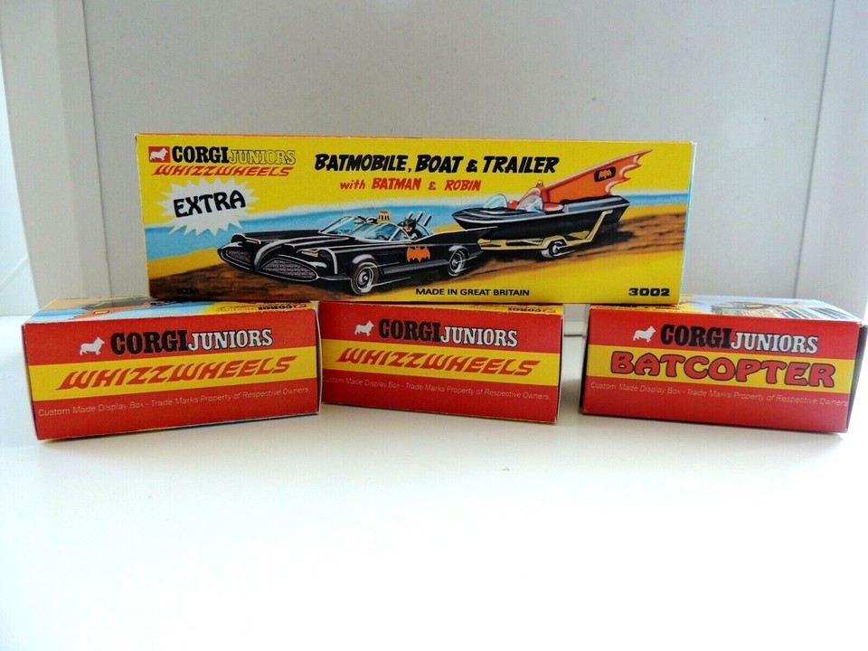 4 REPRO EMPTY BOX CORGI BATBOAT/ BATMOBILE/ BATCOPTER* | eBay