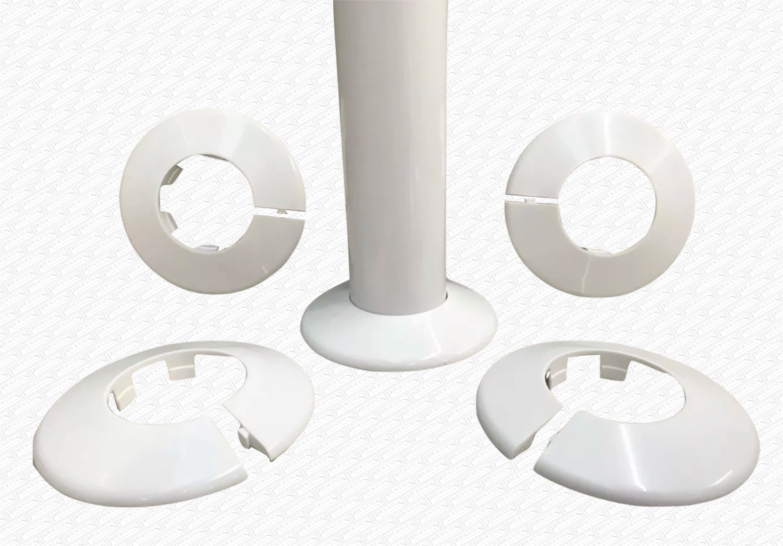 5 x 40mm 43mm Bath Waste Pipe Cover WHITE Wall or Floor Cover 90mm ...