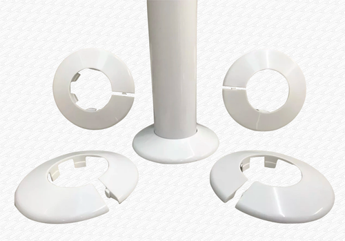 5 x 40mm 43mm Bath Waste Pipe Cover WHITE Wall or Floor Cover 90mm ...