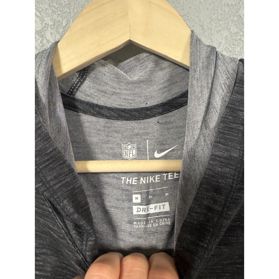 Nike Dallas Cowboys Dri Fit Long Sleeve Hoodie Tee Men's M NFL Gray ...