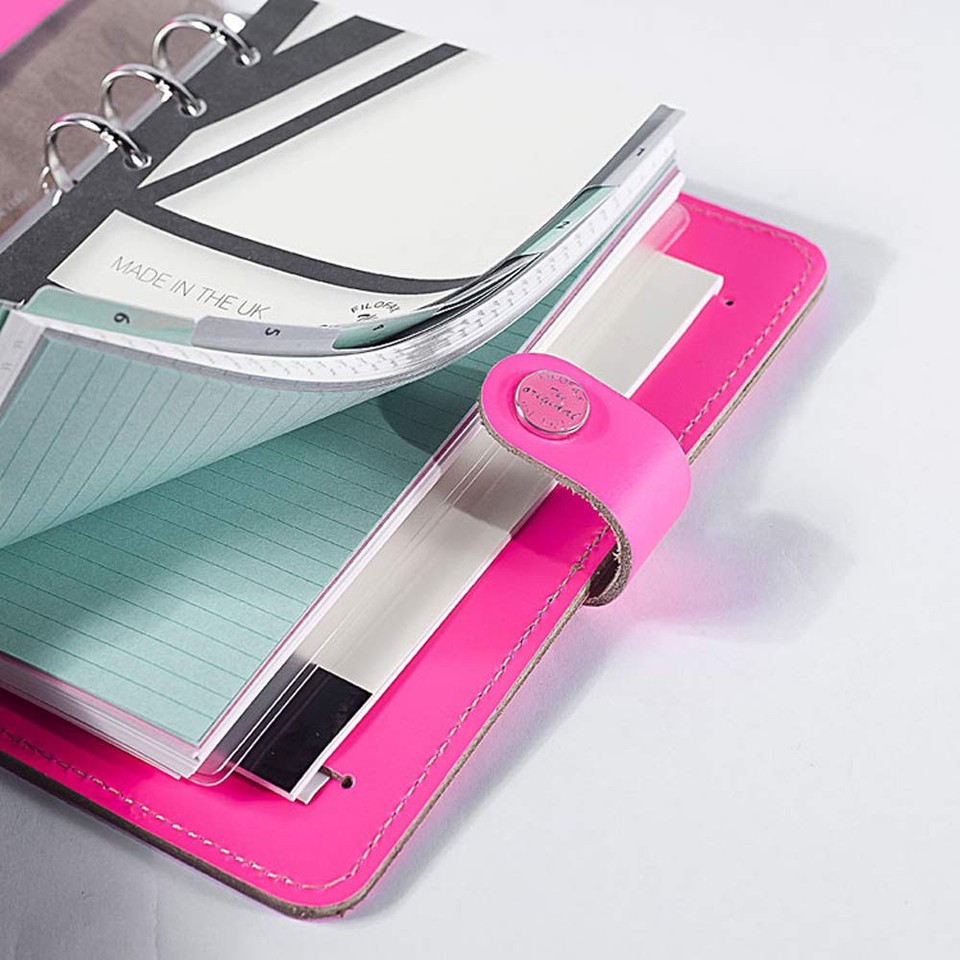 Filofax A5 Original Organiser Planner Notebook Fluoro Pink Leather ...
