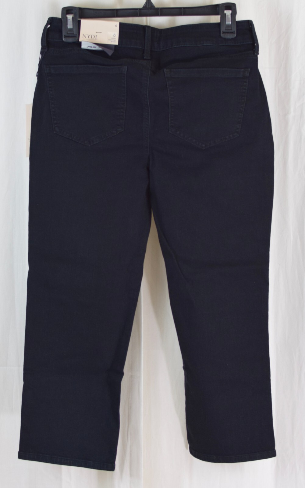 NYDJ Women's Cropped Capris with Double Needle Slits Black Dark ...