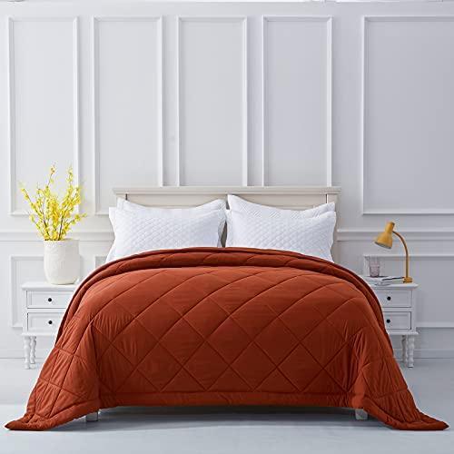 SunStyle Home Quilt King Rust Lightweight Comforter Reversible ...