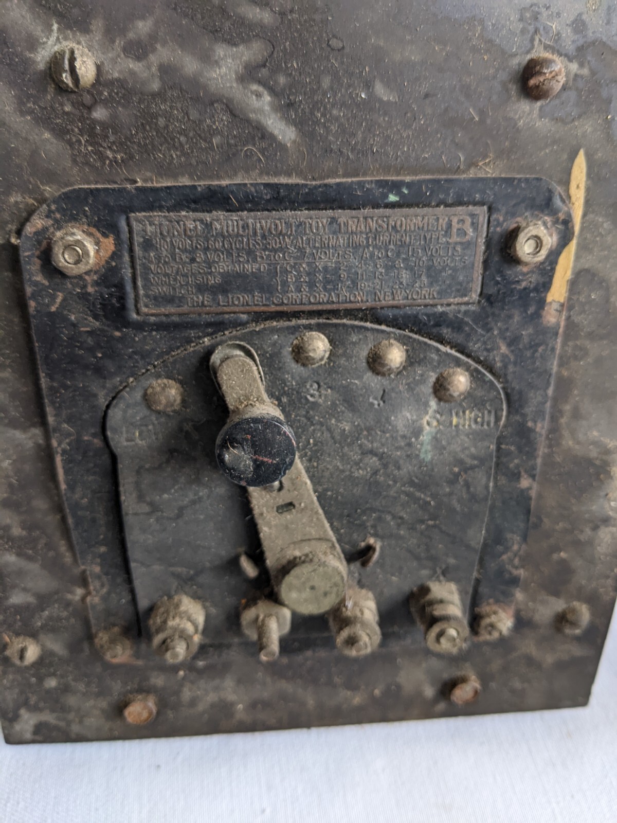 ANTIQUE LIONEL PRE-WAR TRANSFORMER B MULTI VOLT TRAIN RAILROAD UNTESTED ...