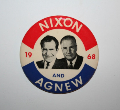 1968 Richard Nixon President Election Campaign Button Political Pinback ...