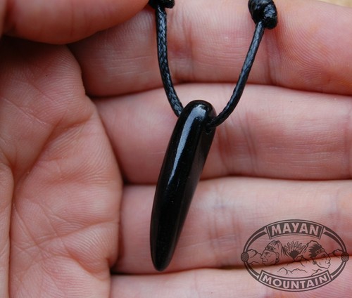 SMALL JET BLACK JAGUAR TOOTH CLAW NECKLACE GUATEMALAN JADEITE SJT-11 | eBay