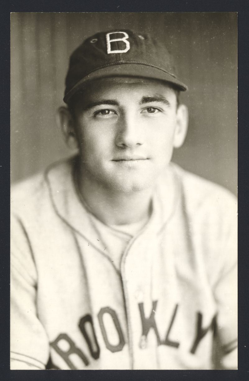 EDDIE MORGAN Real Photo Postcard RPPC 1937 Brooklyn Dodgers George ...