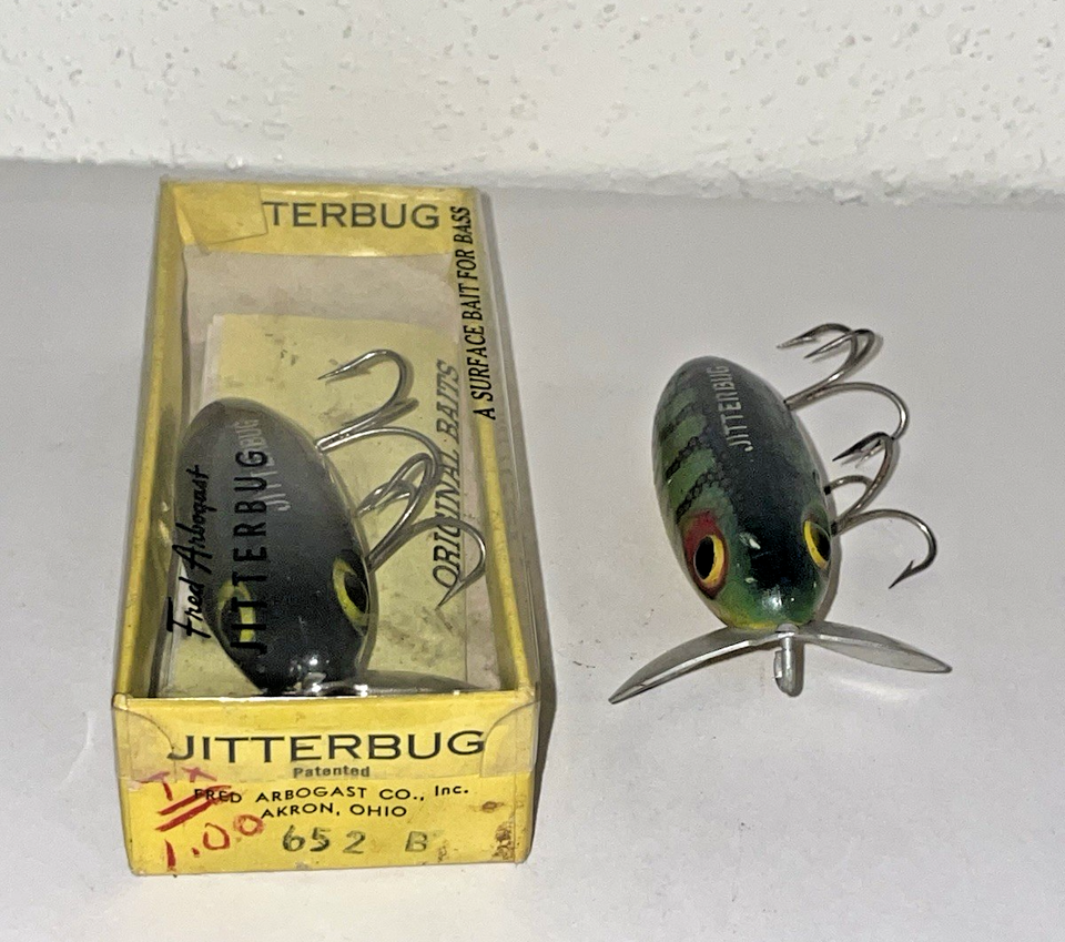 Two Vintage Arbogast Jitterbug Fishing Lures - Bug Eyes- | eBay