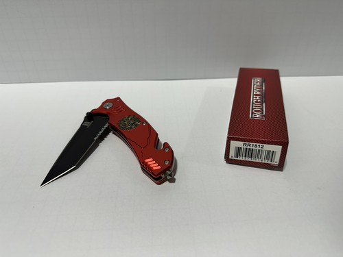 Rough Ryder #1812 Firefighter Red Handle Knife Never Used in Original ...