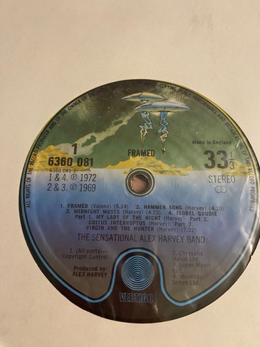 LP THE SENSATIONAL ALEX HARVEY BAND FRAMED VERTIGO | eBay