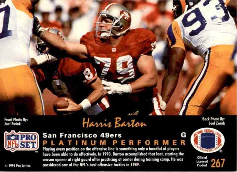 1991 NFL Pro Set Harris Barton San Francisco 49ers #267 | eBay