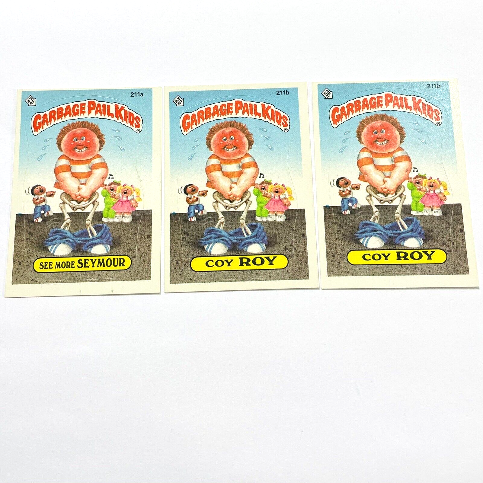 Garbage Pail Kids 211a See More Seymour and 211b Coy Roy x2 GPK Card Stickers | eBay
