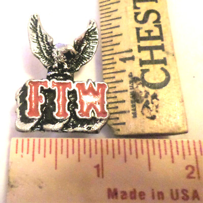 "FTW" pin vintage collectible old biker vest pinback motorcycle ...
