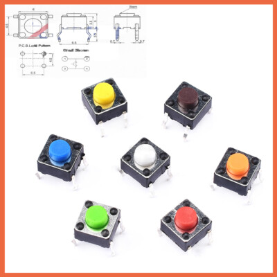 Tactile Switch Miniature/Mini/Small PCB Switch PCB Mounted Push Button ...