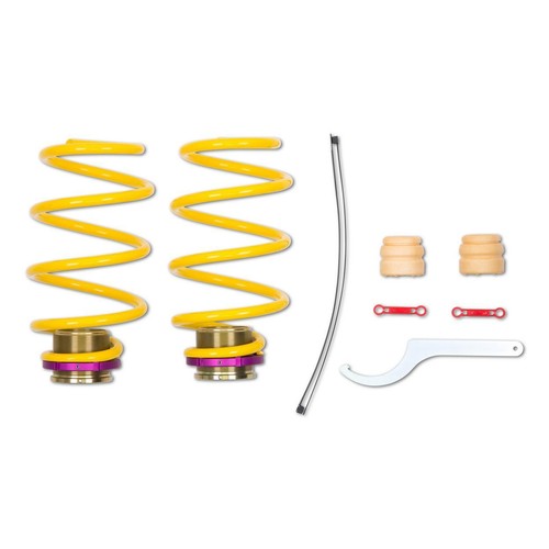 Height adjustable lowering springs for use with or without electronic ...