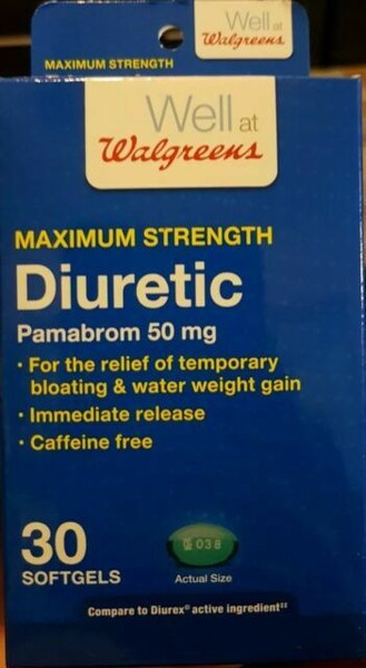 Walgreens MAXIMUM Strength Diuretic Pamabrom 50 MG 30 Softgels for sale ...