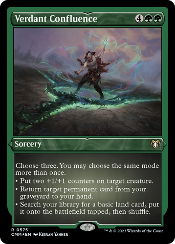 Verdant Confluence (ETCHED) FOIL Commander Masters PLD Rare CARD ...