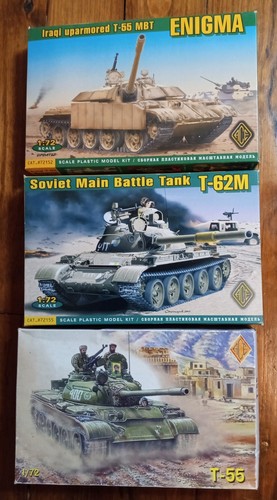 Ace 1/72 Lot 3 Russian Tanks T-55 T-62M Iraqi Enigma MIB Complete ...