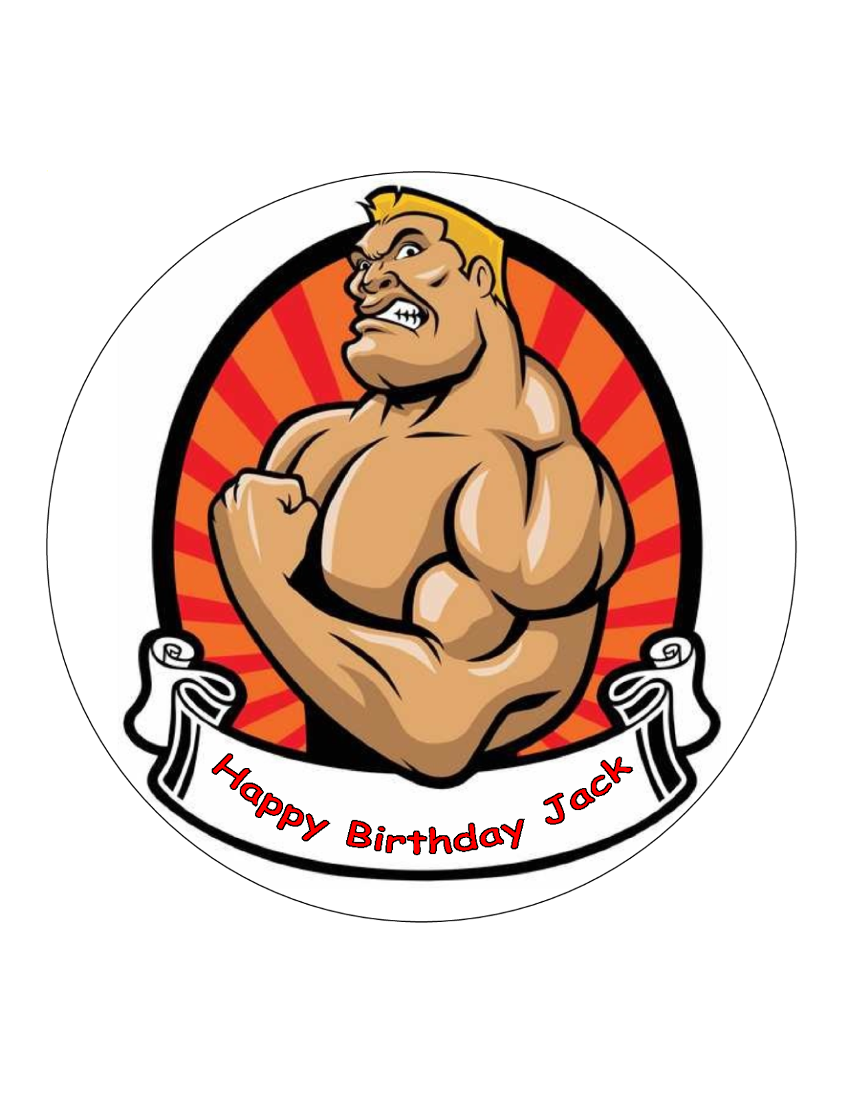 STRONG MUSCLE MAN 7.5 PREMIUM Edible ICING Cake Topper CAN BE ...