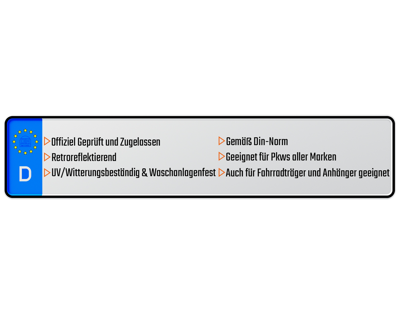 2x Kfz Kennzeichen 52x11cm Wunschkennzeichen zertifiziert PKW ...